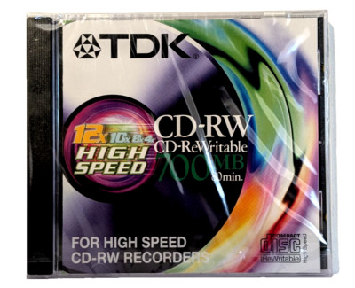 TDK CD-RW 80 4x -12x / 80MIN / 700MB - Rewritable Blank CDRW Disc - NEW ...