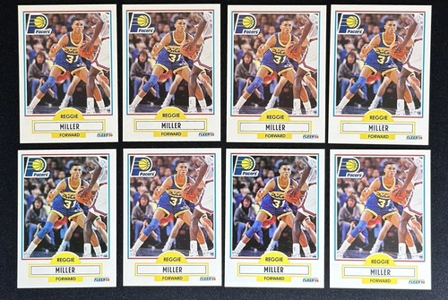 Lot (8) 1990-91 Fleer Reggie Miller #78 Basketball Card Indiana Pacers ...