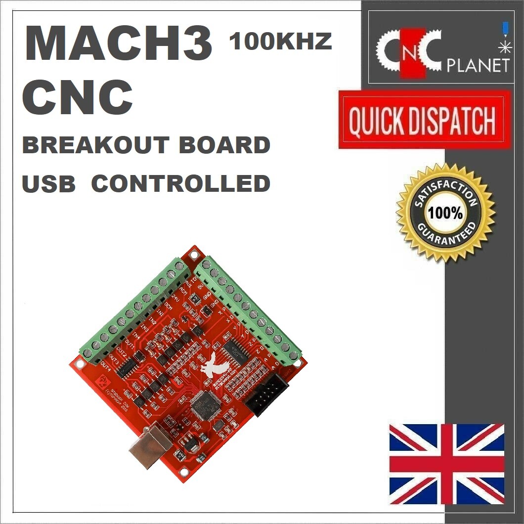 MACH3 100Khz USB CNC Breakout Board 4 Axis | Grelly UK