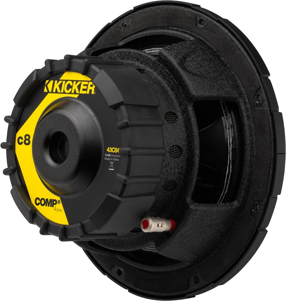 KICKER 43C84 CAR AUDIO 8" COMP SERIES SUBWOOFER SUB WOOFER SVC 4OHM C84 ...