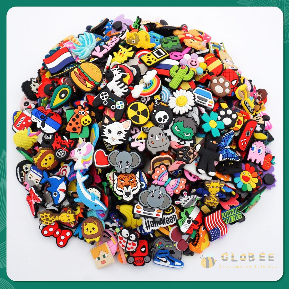 Lot of 100 PCS Random Different Clip Shoe Charms for Shoe Decoration ...