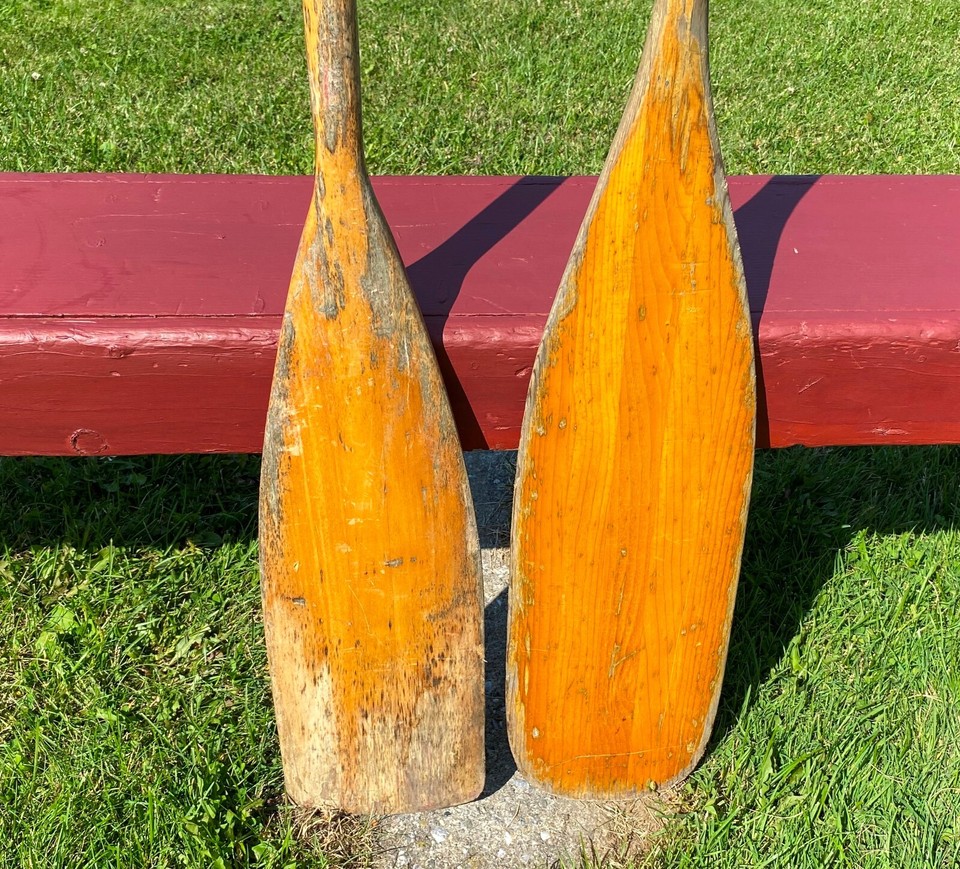 2 Nice Vintage Wooden PADDLES 48" Long Oars Boat | eBay