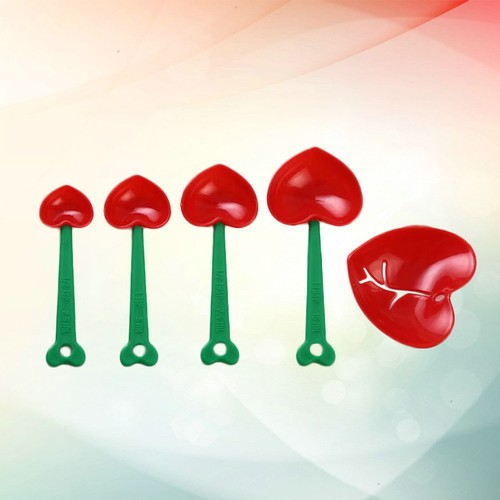 5 Pcs/Set Measuring Spoon Baking Items for Kitchen Heart Shape Spoons ...