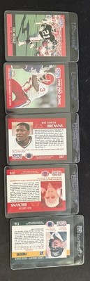 1990 Pro Set Football Error 5 Card Lot CLEVELAND BROWNS MINT Blank ...