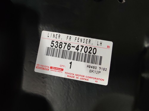 Genuine OEM Toyota 53876-47020 Driver Front Fender Liner 2004-09 Prius ...