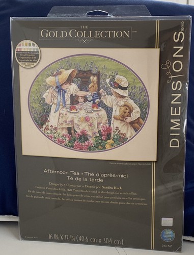 Dimensions Gold Collection AFTERNOON TEA Counted Cross Stitch Kit 35152 ...