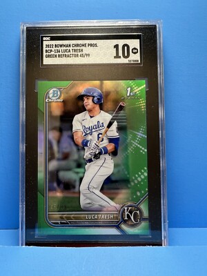 Luca Tresh 2022 Bowman Chrome Prospects Green Refractor #BCP-136 45/99 ...