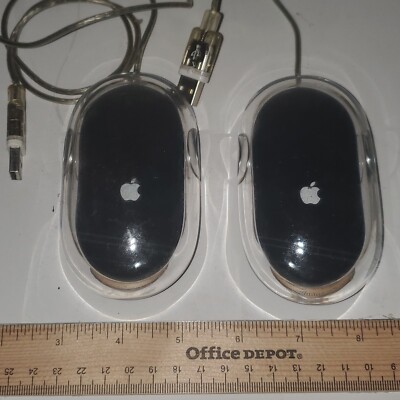 LOT of 2 Apple M5769 Optical Mouse USB Black Clear | eBay