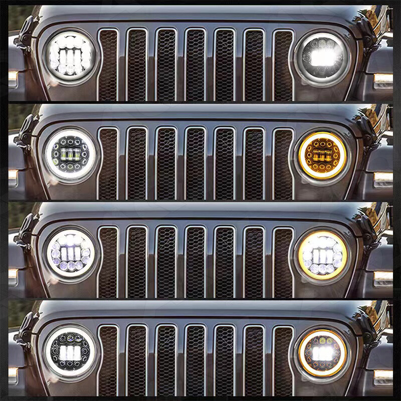 Pair 7" Round LED Halo Headlights Turn Signal for MG MGB 1969-1980 ...