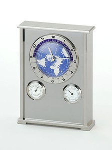 Silver carriage clock westend blue jaccard by hilser-thermometer ...