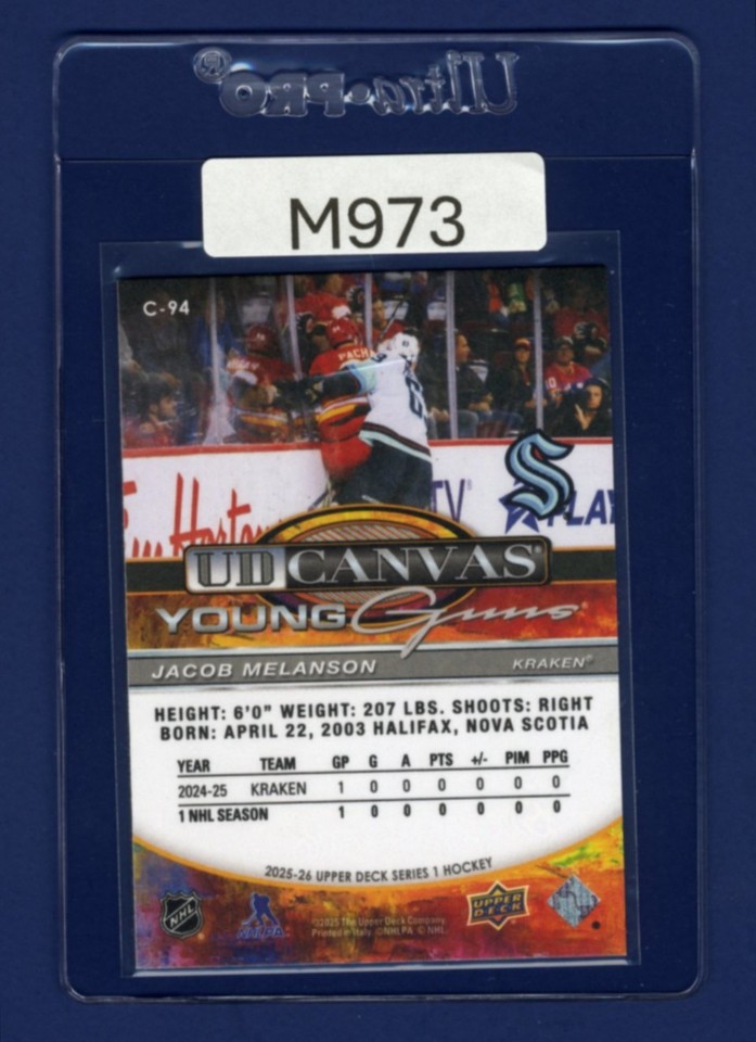 2025-26 UD Canvas Young Guns Jacob Melanson Series One C-94 *M973 | eBay