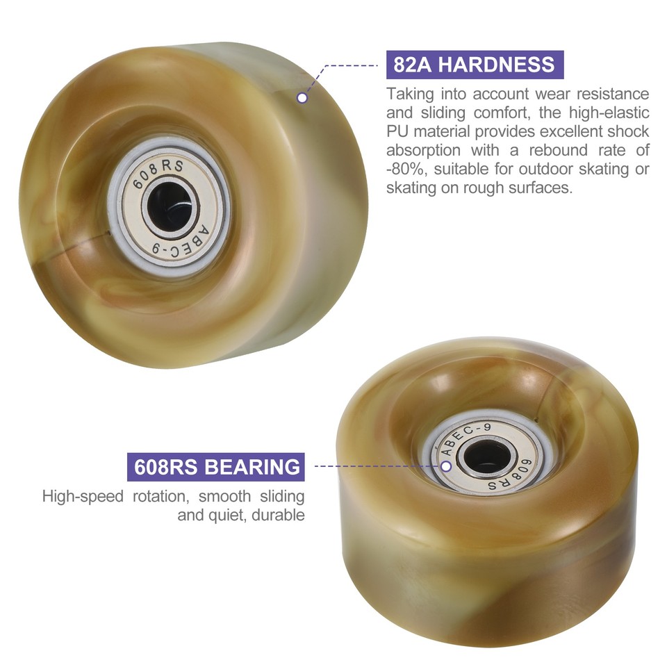 Roller Skate Wheels Set, 58x32mm Skate Wheels Bearings, Skate Brakes ...