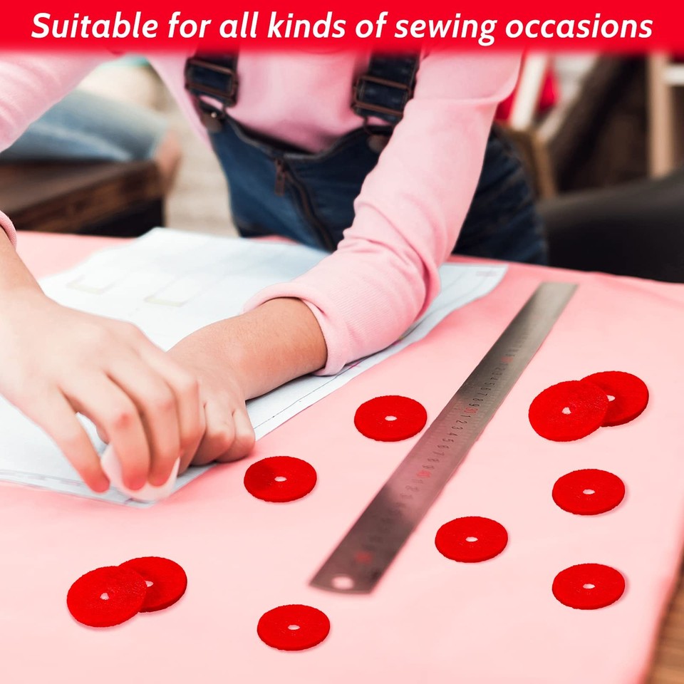 100 Pieces Sewing Machine Spool Pin Felt Pad Red Spool Pin Felts Thread ...