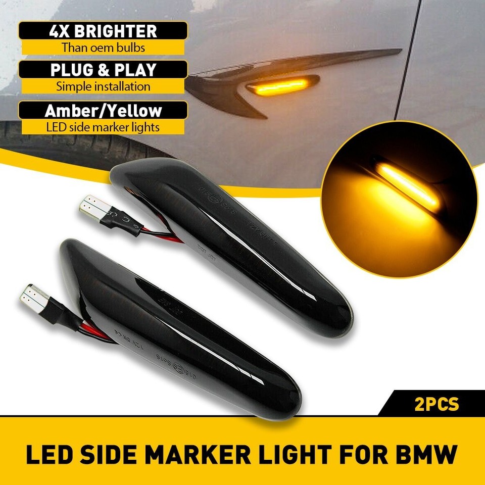LED Side Marker Turn Signal Lights Dynamic Smoke For BMW E60 E82 E83 ...