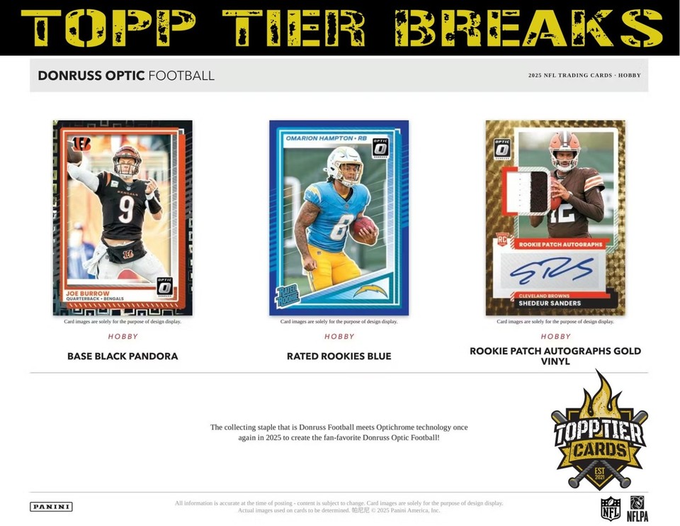 PHILADELPHIA EAGLES 2025 DONRUSS OPTIC FOOTBALL 4 HOBBY BOX 1/4 CASE ...