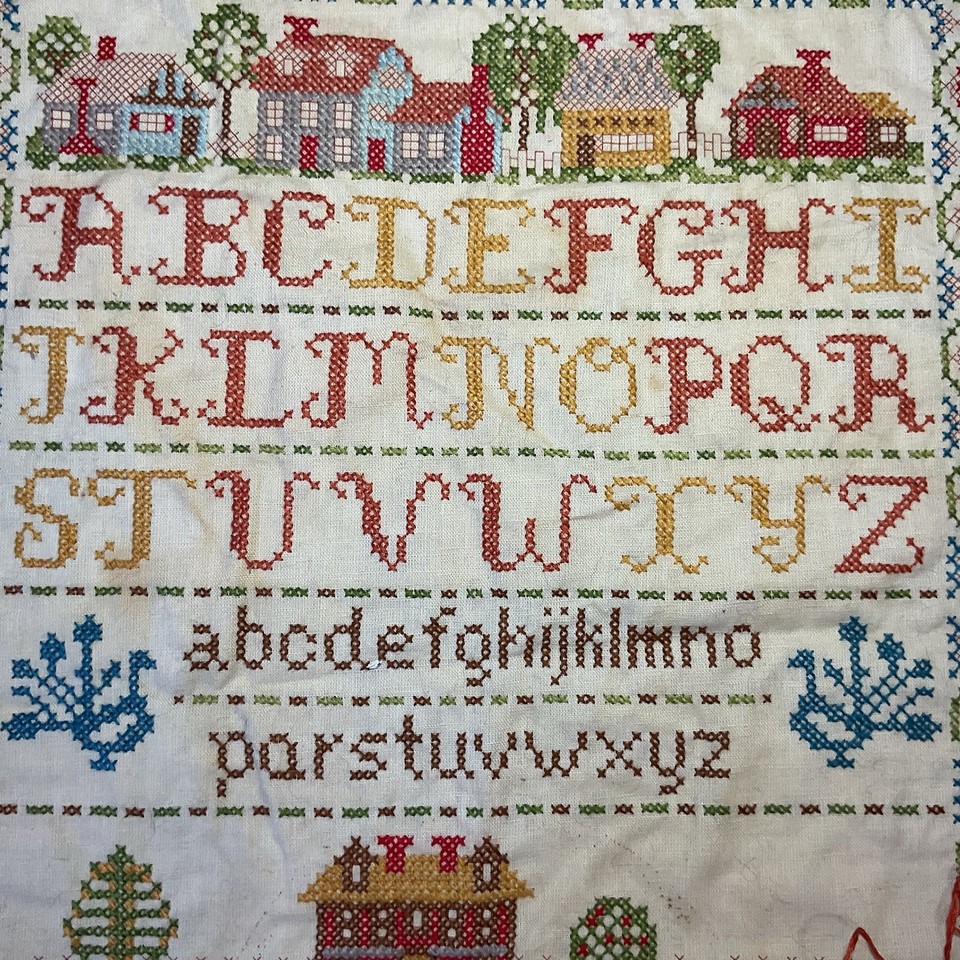 Vtg Needles and Hoops Cross Stitch Almost Finished Project Piece ...