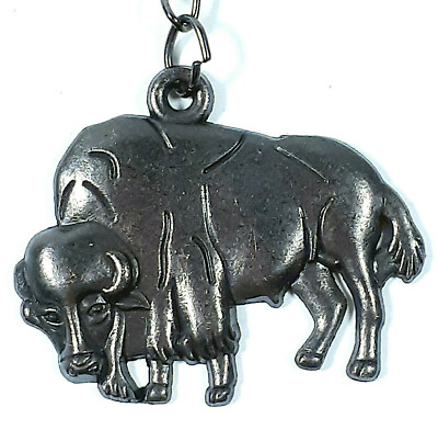 Vintage Buffalo Key chain Animal Bison Key ring Metal Silver Tone | eBay