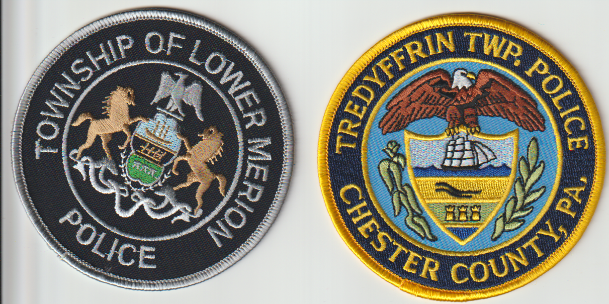 Township of Lower Merion & Tredyffrin TWP. PA Police non shield shape ...