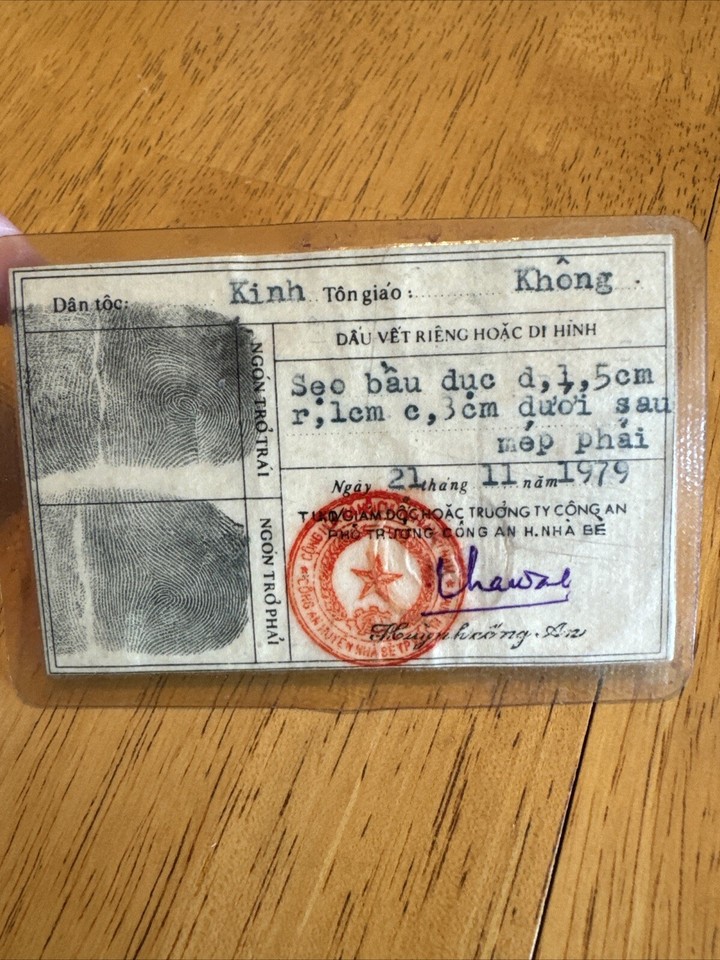 Vintage Cambodia Vietnam Civilian ID Card Guarantee Original Woman From ...