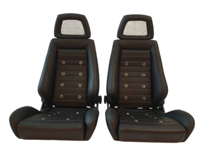 PAIR OF Used AUTHENTIC RECARO LX BLACK Leather Net Headrest seats ...