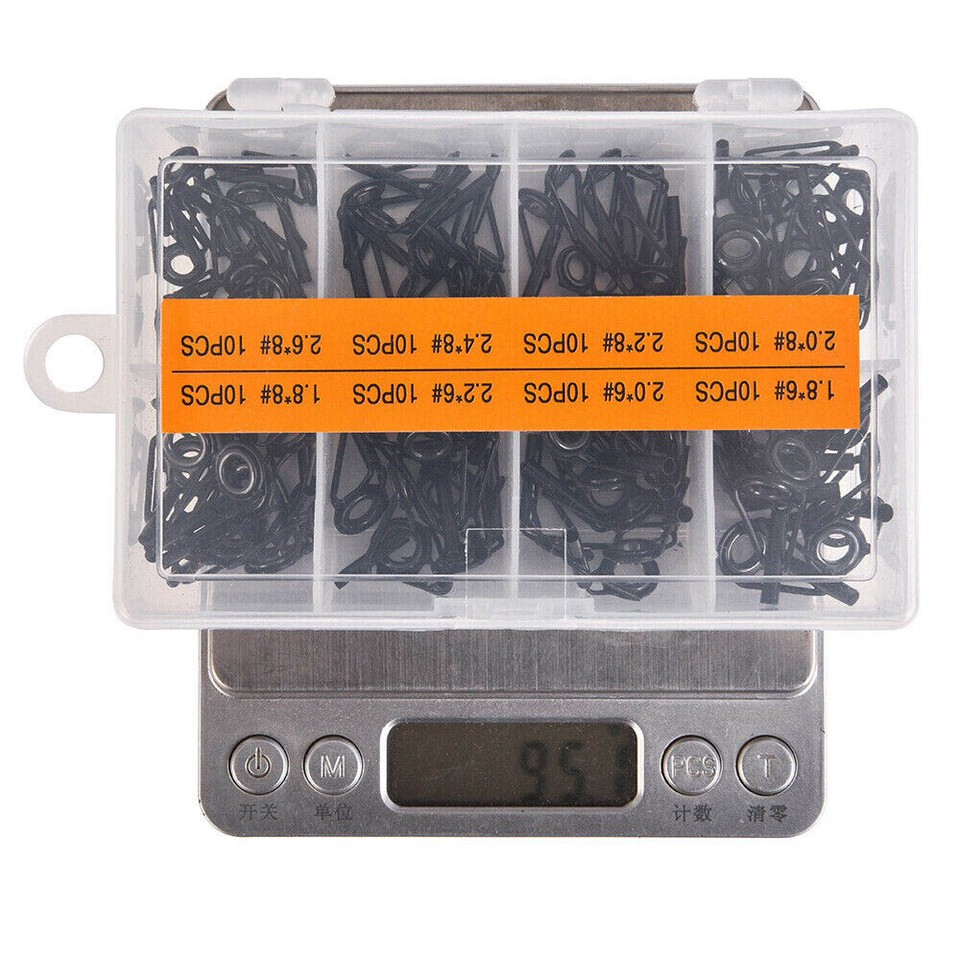 8 Sizes Set Ceramic Fishing Rod Guide Tips Top Eye Rings Line Repair ...