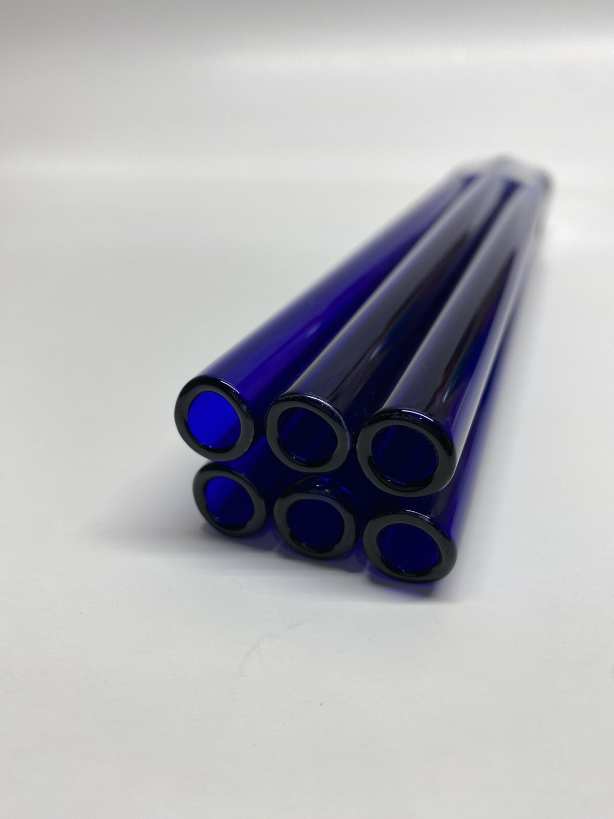 8” Long 6 Piece Premium Borocilicate Color Blue Glass 12mm OD 8mm ID ...