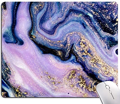 Mouse Pad, Purple Navy Gold Marble Mouse Pad, Premium-Textured 40 ...