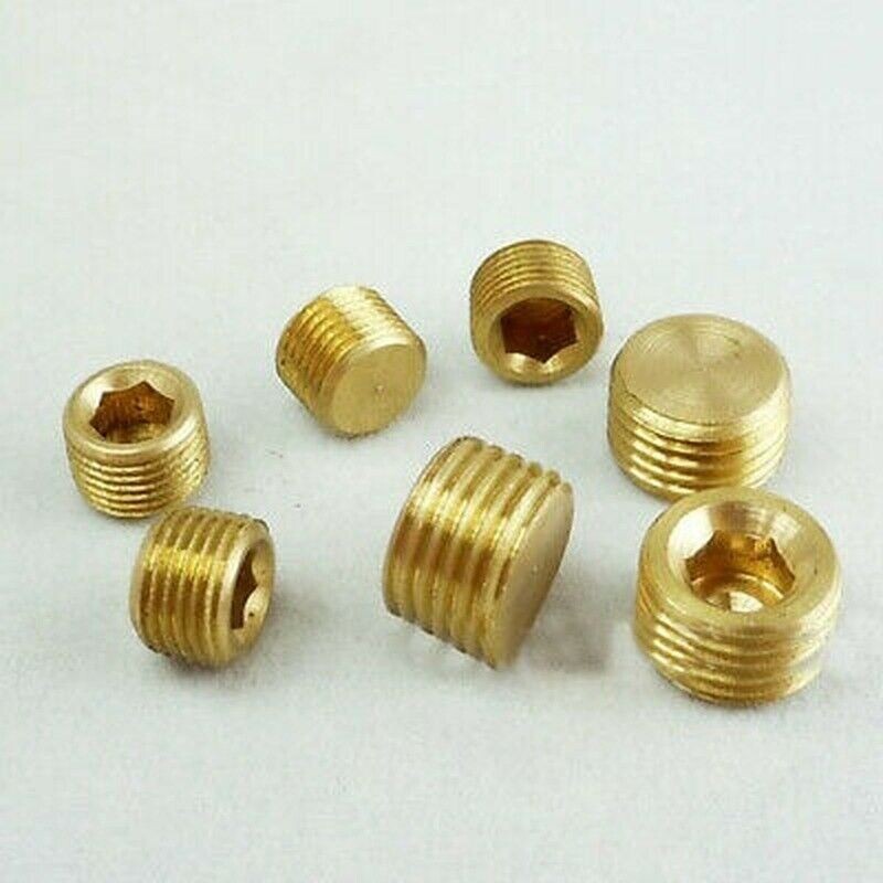 Premium Quality Brass Hex Socket Pipe Plugs 20pcs NPT Thread Various ...