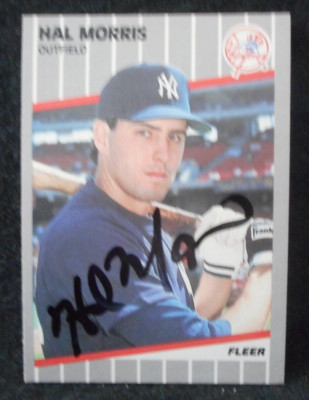 1989 Hal Morris Fleer card #260 In-Person AUTOGRAPH.....New York ...