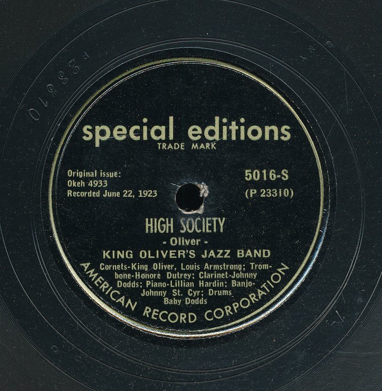 78tk-Jazz-SPECIAL EDITIONS 5016-King Oliver-(High Society/Snake Rag) | eBay