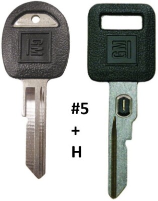 GM OEM Single Sided VATS Ignition Key #5 + Doors/Trunk GM OEM "Rubber ...