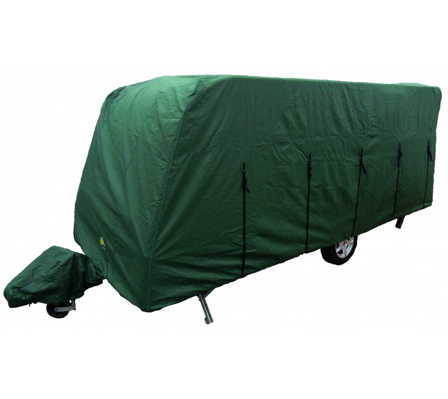 Shield Caravan Full Cover + Tow Hitch Breathable 4-Ply Green - 14-25ft ...