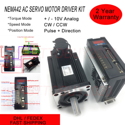 1.8KW 6NM CNC Servo Motor NEMA42 AC Servo Driver 3000RPM Step/Dir ...