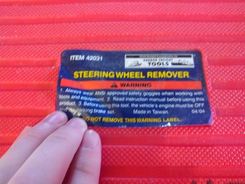 Harbor Freight Tools Steering Wheel Remover Kit Model 42031 Made In USA ...