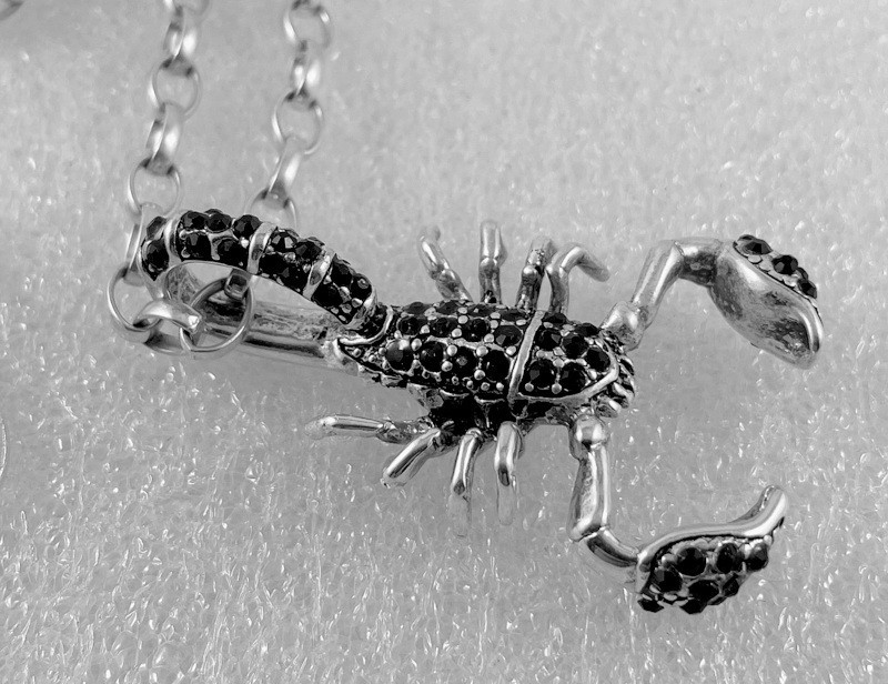 RARE ! THOMAS SABO.CHAIN+ PENDANT. SCORPION.STERLING 925.BLACK CZ.40 ...