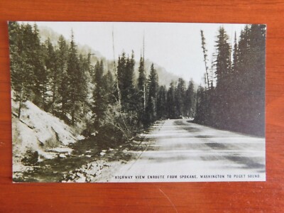 B/W Highway view from Spokane, Washington - Conoco Touraide postcard | eBay