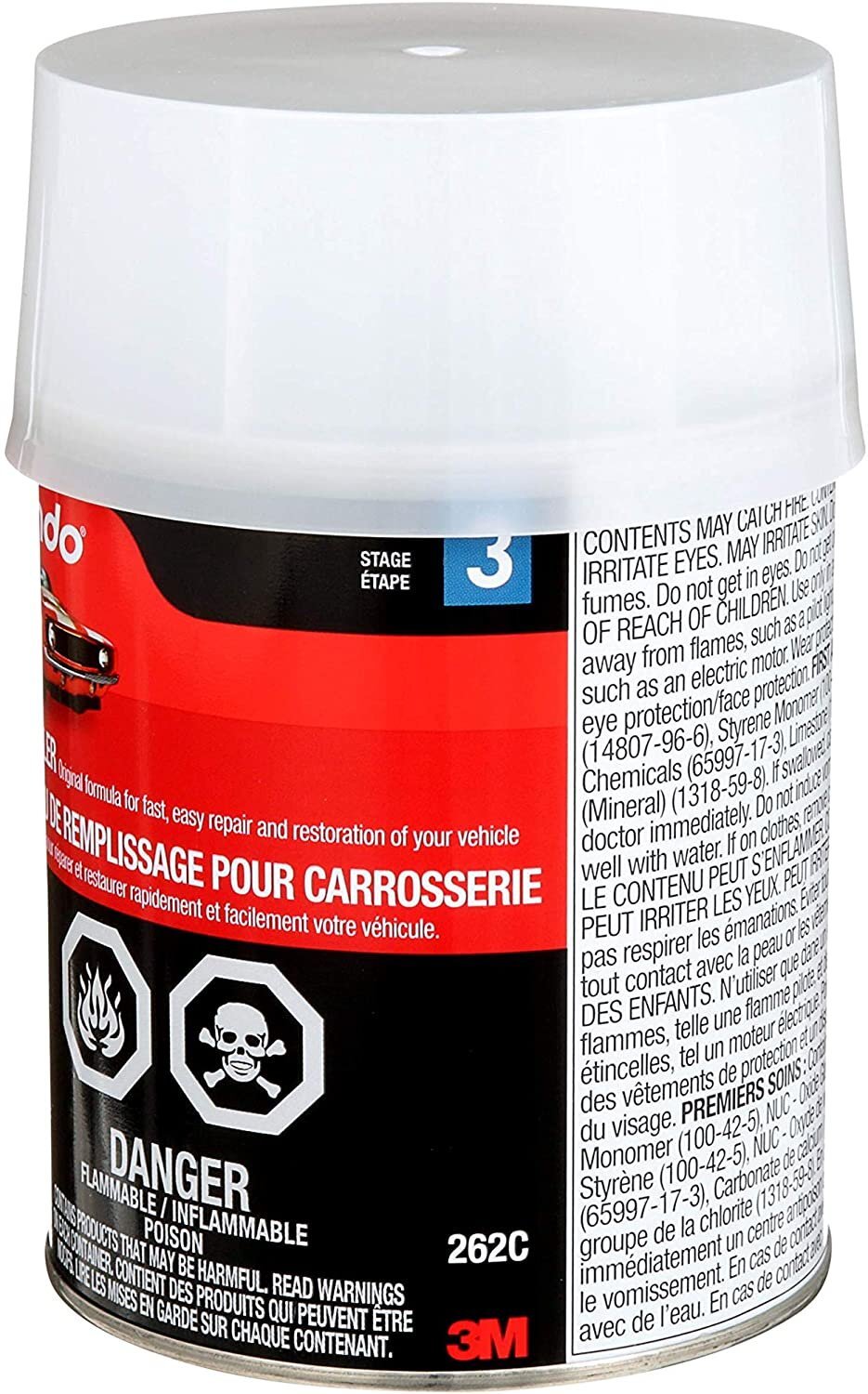 Bondo Body Filler, 262 Original Formula for Fast, Easy Repair ...