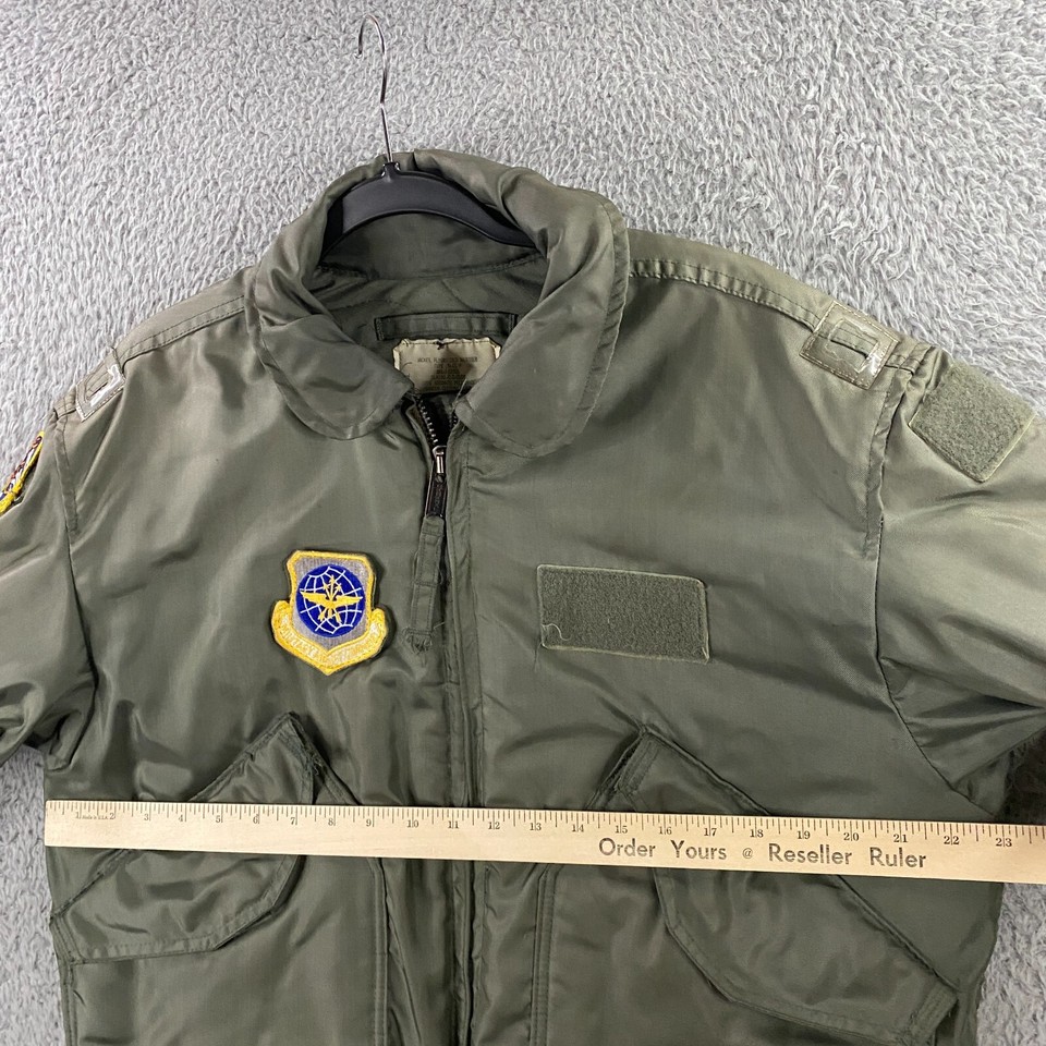 VTG 80s USAF Cold Weather Flight Jacket Large L Flyers Military CWU-45 ...
