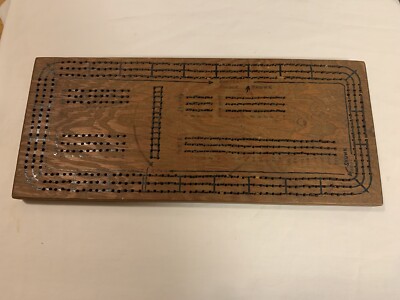 Vintage Wood Cribbage Board-Continuous Track- No Pegs-14.5 X 6.25 ...