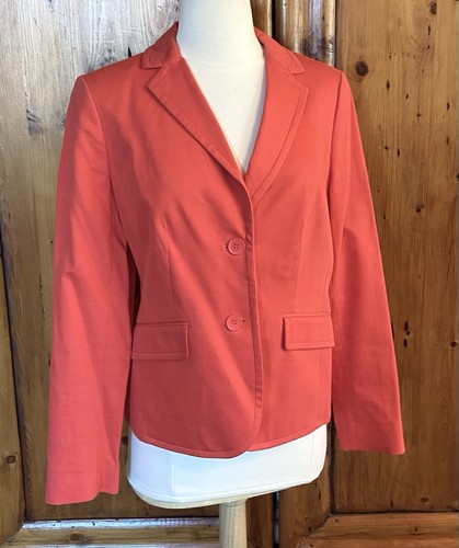 Talbots Blazer Women Size 8 Orange Two Button Jacket Career Business ...