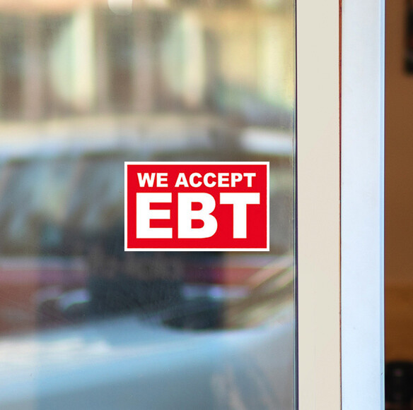 12 qty 3x5 Inch WE ACCEPT EBT Sticker Window Store Sign Decal - rb | eBay