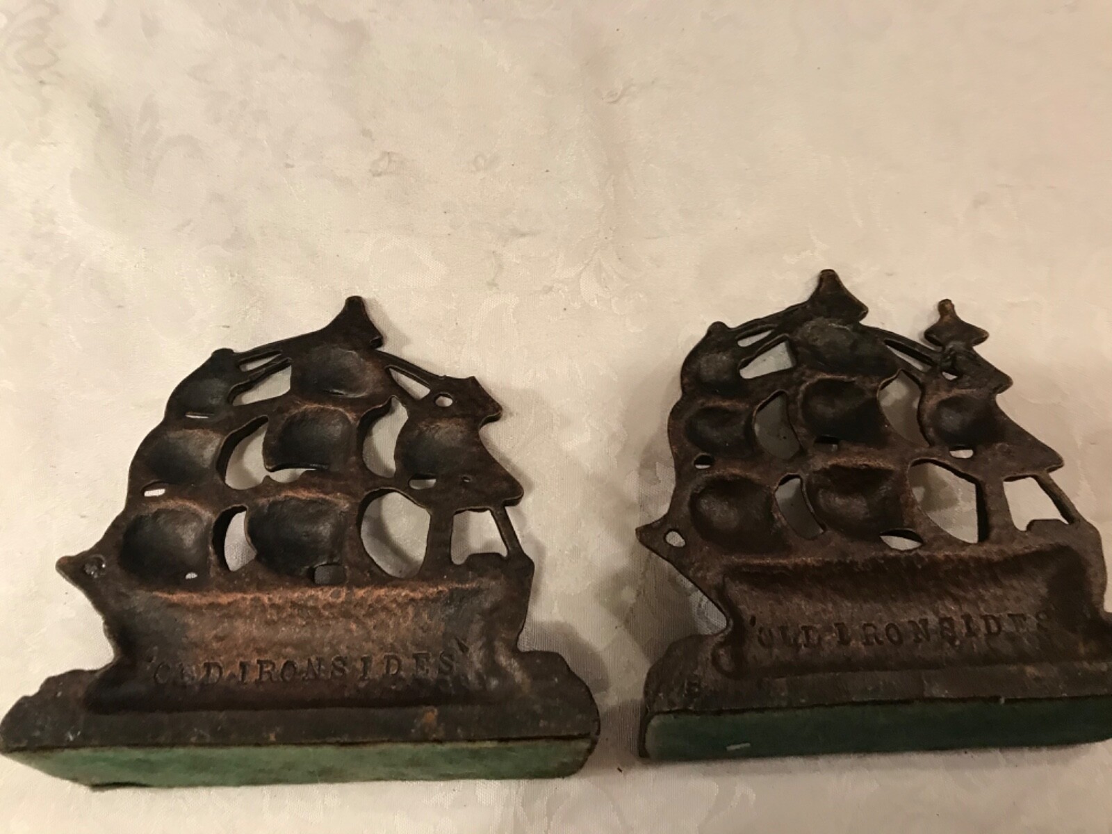 Vintage BOOKENDS USS CONSTITUTION US NAVY FRIGATE SHIP OLD IRONSIDES ...