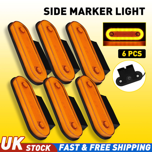 Amber LED Side Marker Lights with Brackets 12V 24V for Recovery Truck ...