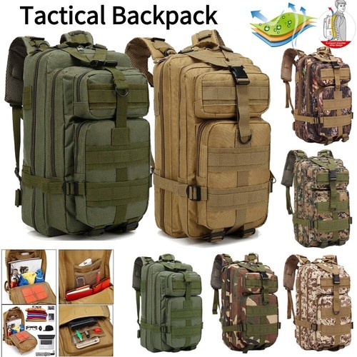 Tactical Military Molle Backpack 30L Army Survival Bug Out Bag Rucksack ...