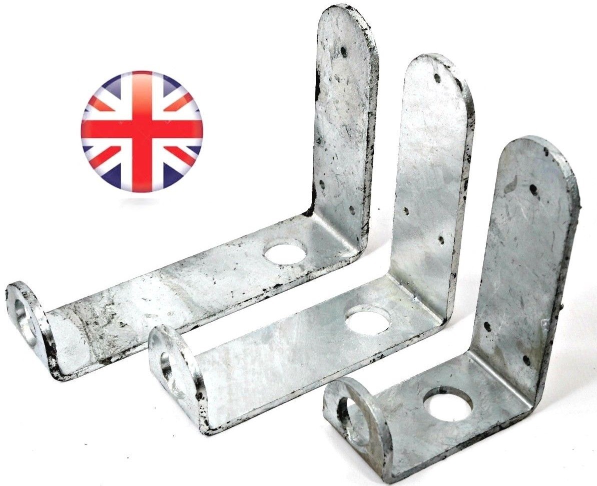 1 Pair Heavy Duty Steel LADDER BRACKETS Strong Chain Locking 3 Sizes ...