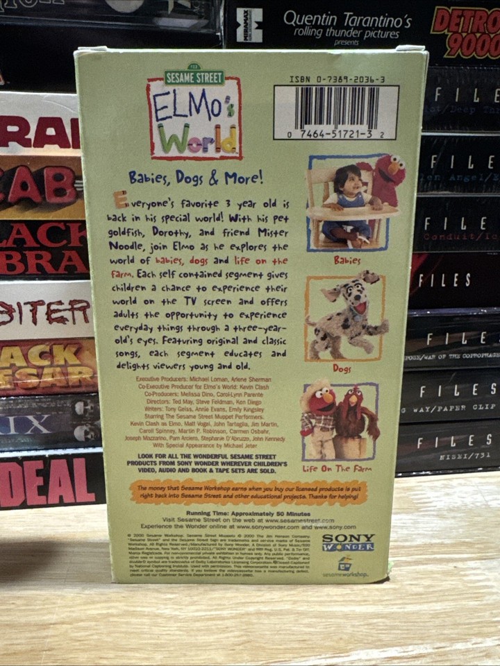 Elmos World Babies, Dogs & More VHS Tape 2000 Sesame Street Muppets ...