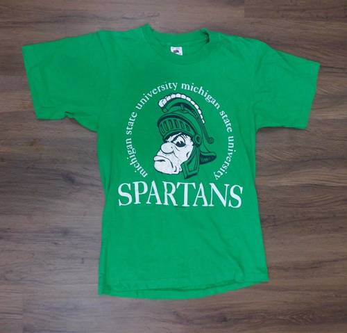 Vintage Michigan State Spartans T Shirt Artex Old School Logo Sparty ...