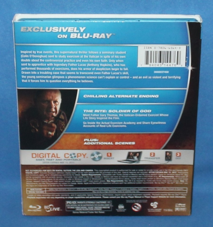 The Rite (Blu-ray/DVD, 2011, 2-Disc Set) | eBay