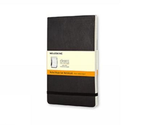Moleskine Reporter Notebook, Pocket, Ruled, Black, Soft Cover (3.5 x 5. ...