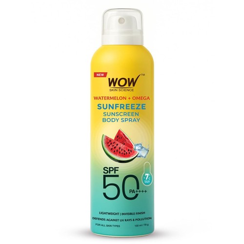 WOW Skin Science Watermelon + Omega Sunfreeze Sunscreen Spray | SPF 50 ...